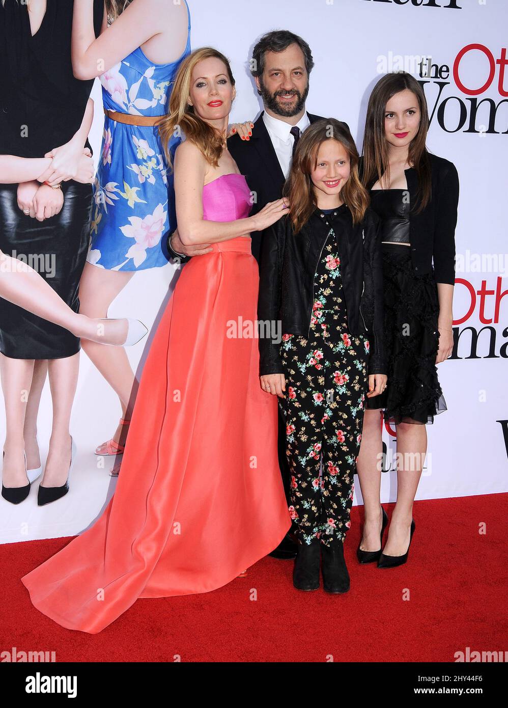 Leslie Mann, Judd Apatow, Iris Apatow and Maude Apatow arriving for the premiere of The Other ...