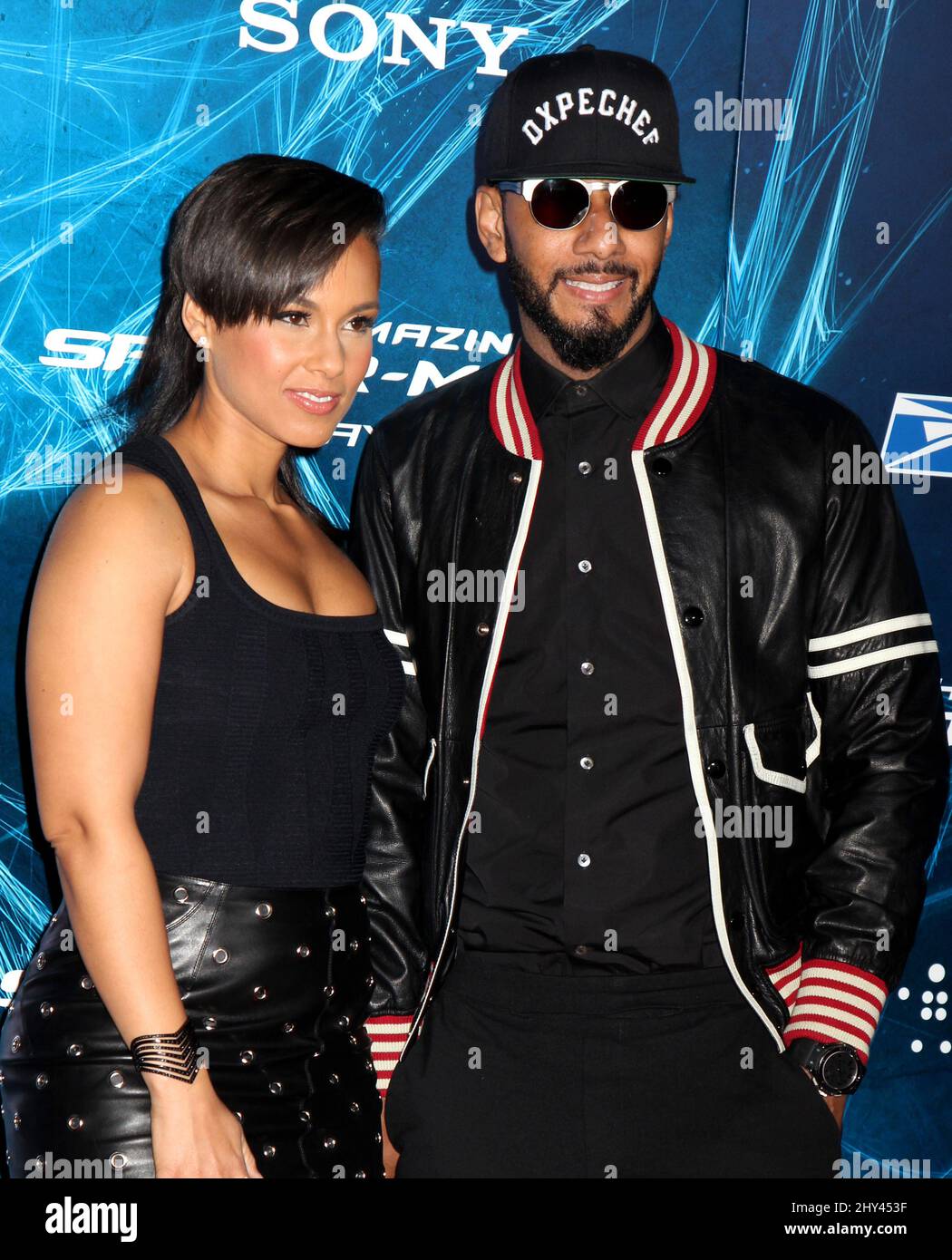 Alicia Keys and Swizz Beatz attends "The Amazing Spider-Man 2" premiere ...