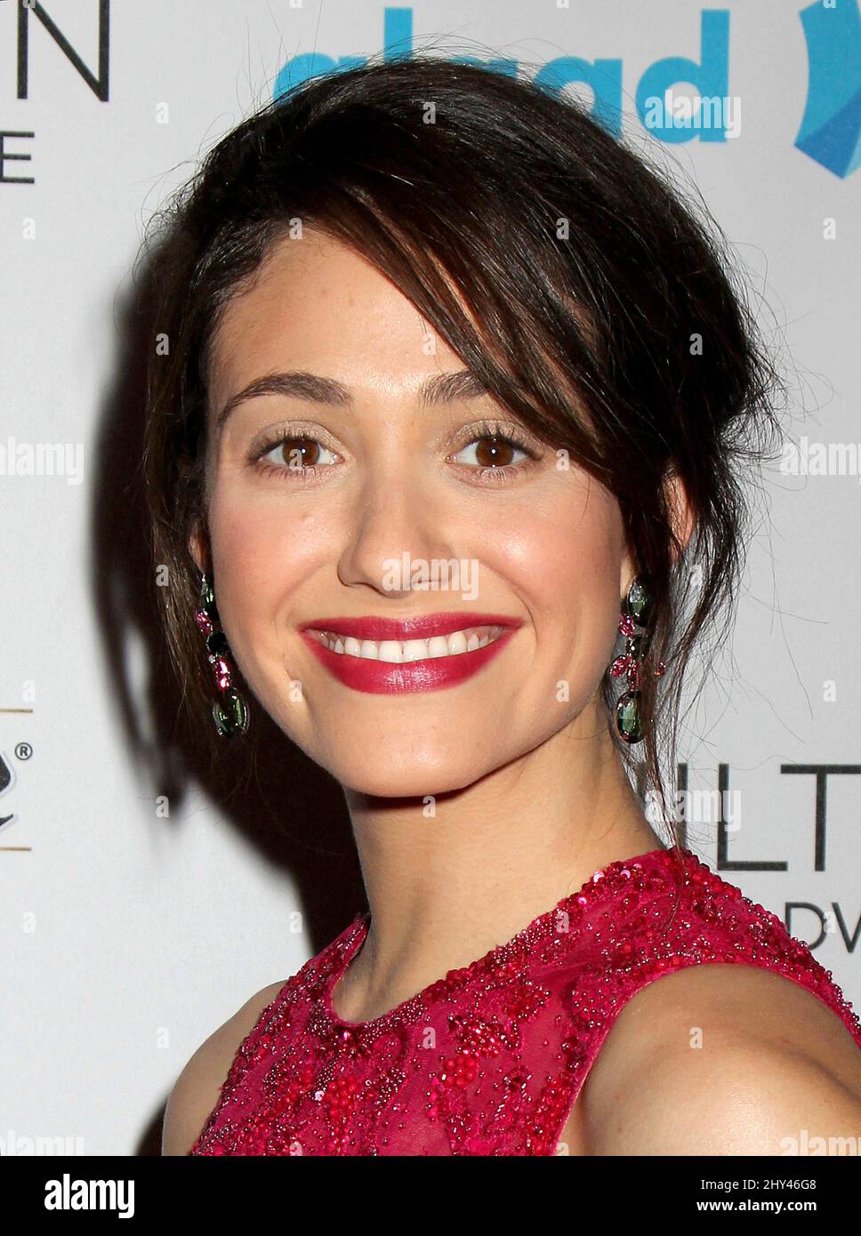 Emmy Rossum attending the 25th Annual GLAAD Media Awards at the Waldorf ...