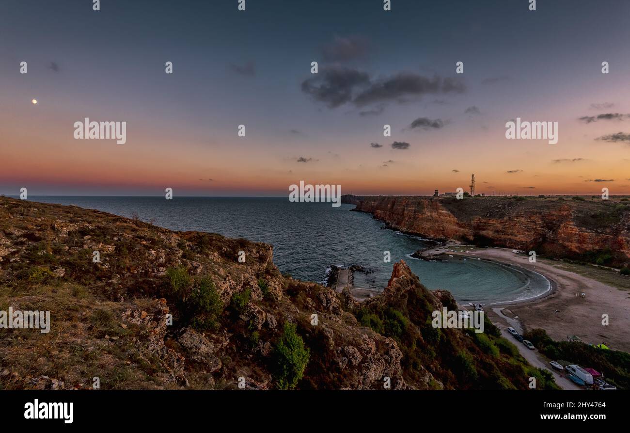Sunset over the Bolata Beach in Bulgaria Stock Photo - Alamy