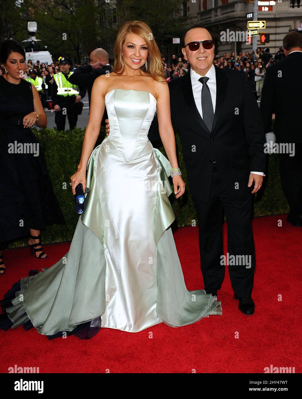 Thalia & Tommy Mottola arriving at the Costume Institute Benefit Met ...