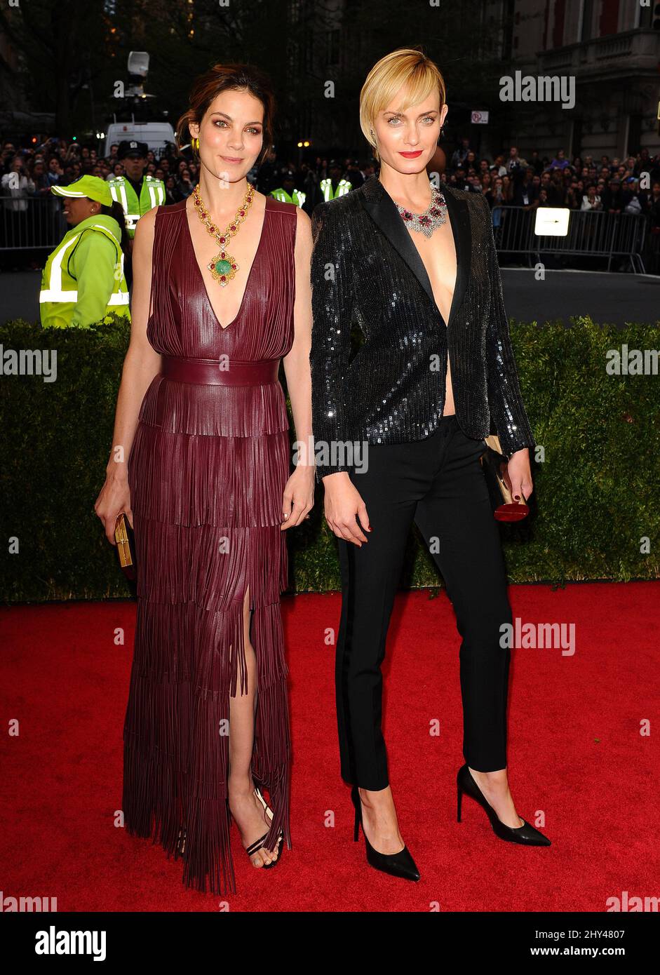 Michelle Monaghan and Amber Valletta arriving at the Costume Institute ...