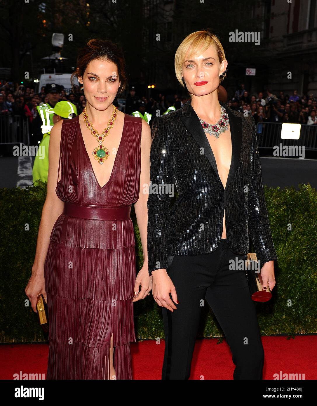 Michelle Monaghan and Amber Valletta arriving at the Costume Institute ...