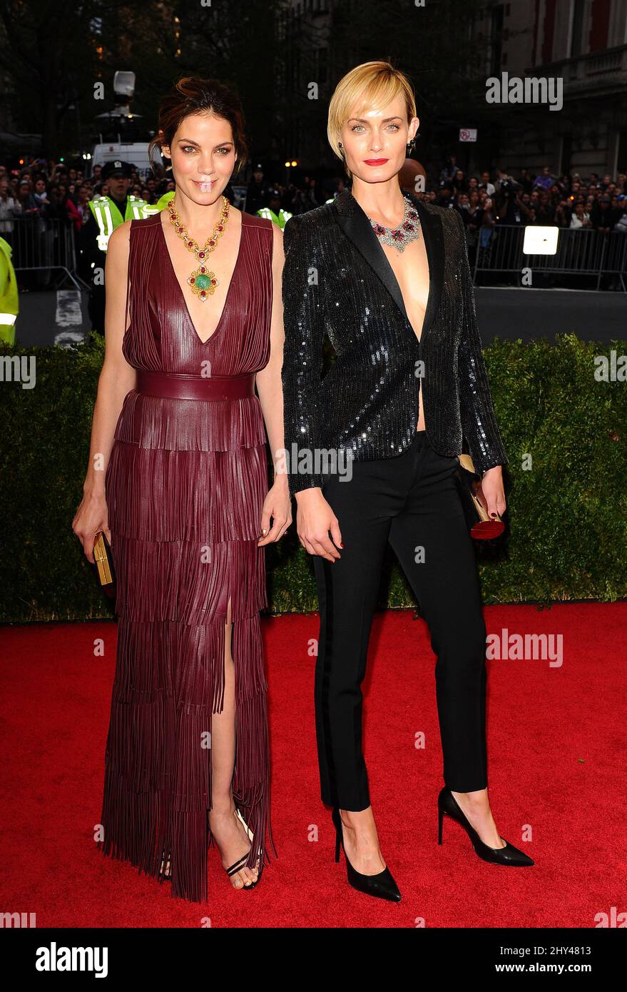 Michelle Monaghan and Amber Valletta arriving at the Costume Institute ...