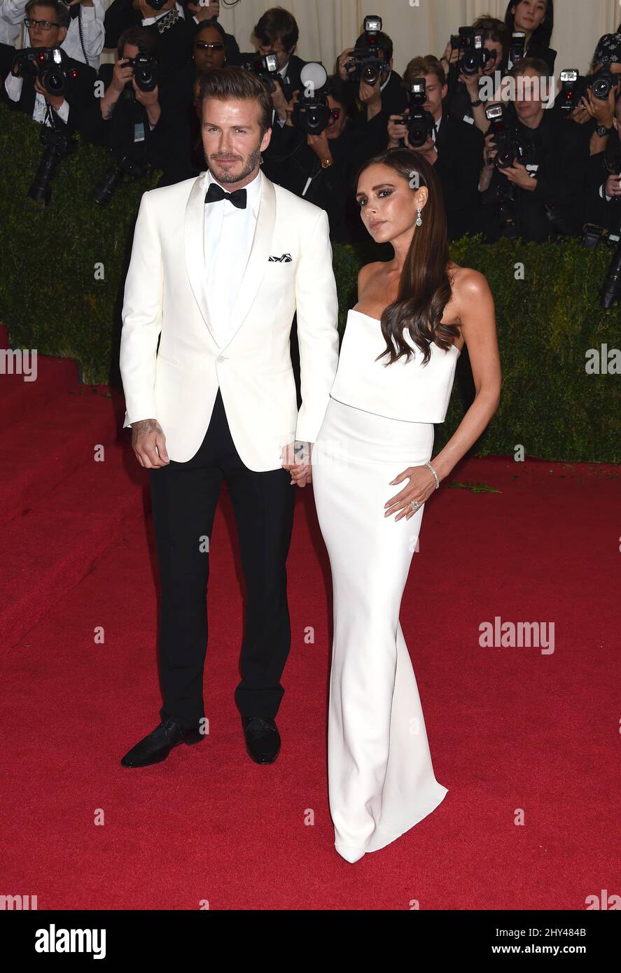 David Beckham and Victoria Beckham attending the Costume Institute ...