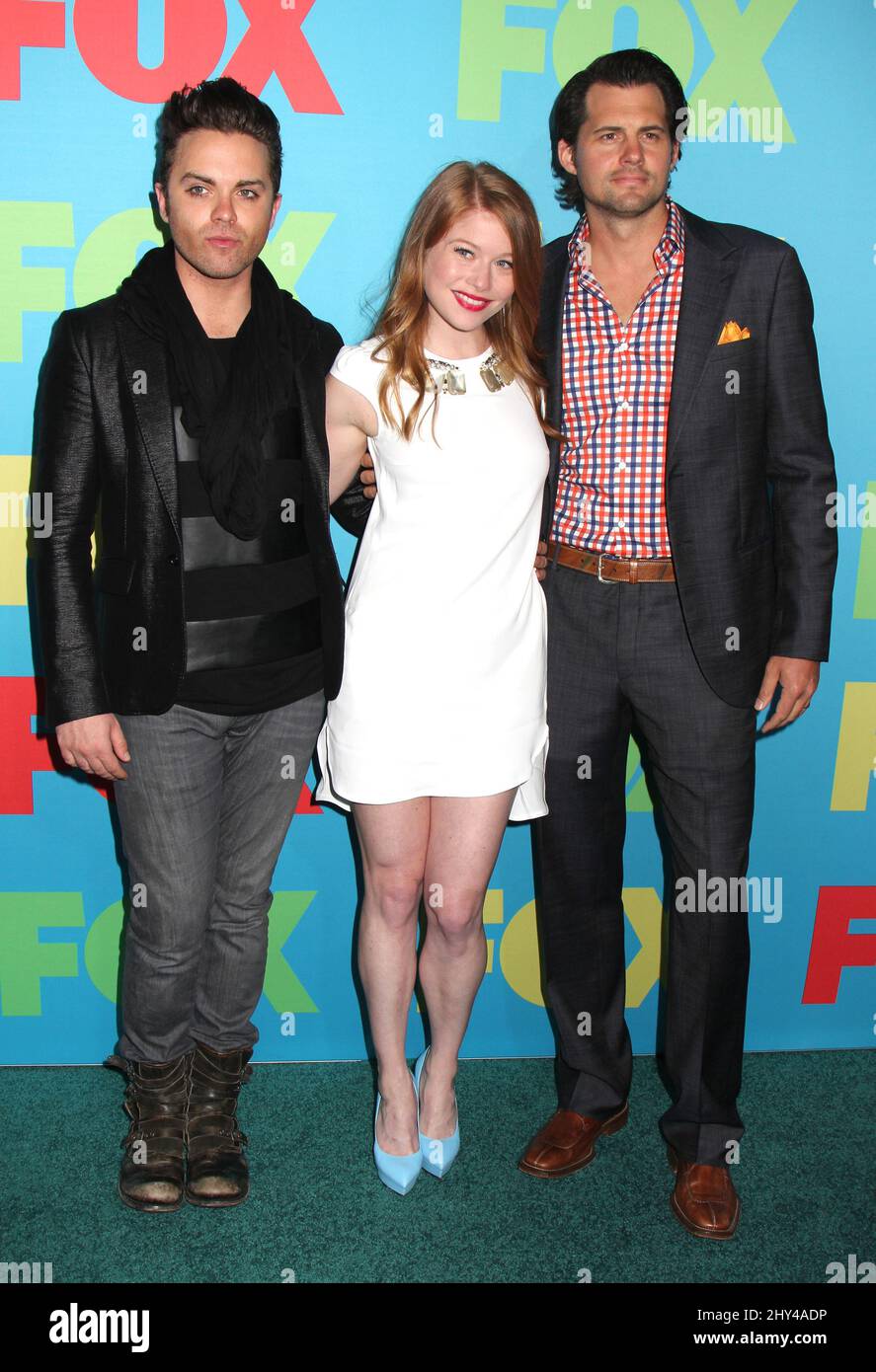 Thomas Dekker, Genevieve Angelson & Kristoffer Polaha attending the FOX Networks 2014 Upfront ...