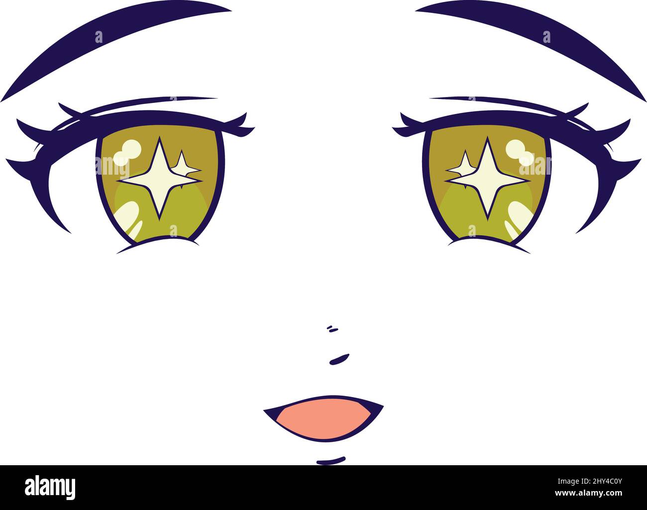 anime eyes with stars Stock Vector Image & Art - Alamy