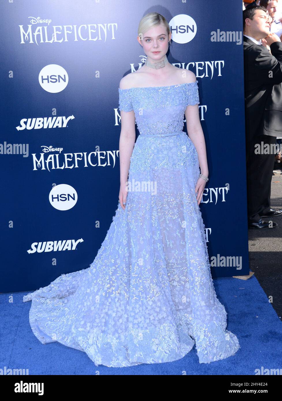 Elle Fanning attending the "Maleficent" premiere held at El Capitan ...