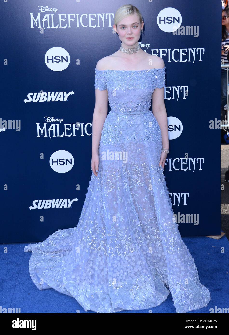 Elle Fanning attending the "Maleficent" premiere held at El Capitan ...