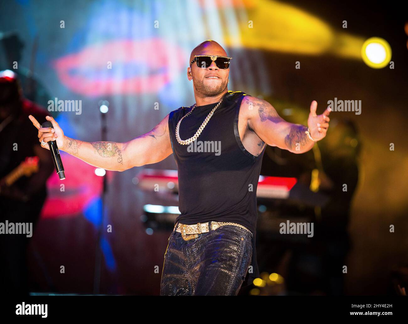 Flo Rida performing during the World Music Awards 2014 held at Sporting ...