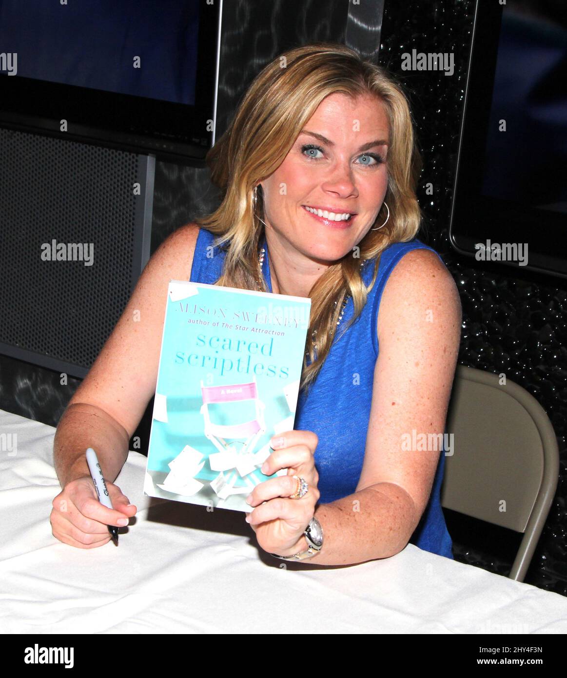 Alison Sweeney signs copies of her book "Scared Scriptless" at the NBC ...