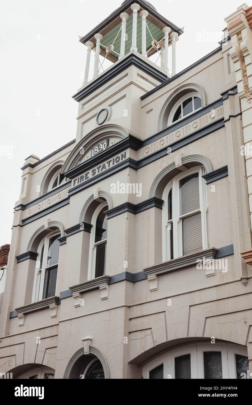Vertical shot of the Fire Station building in Goulburn Stock Photo - Alamy
