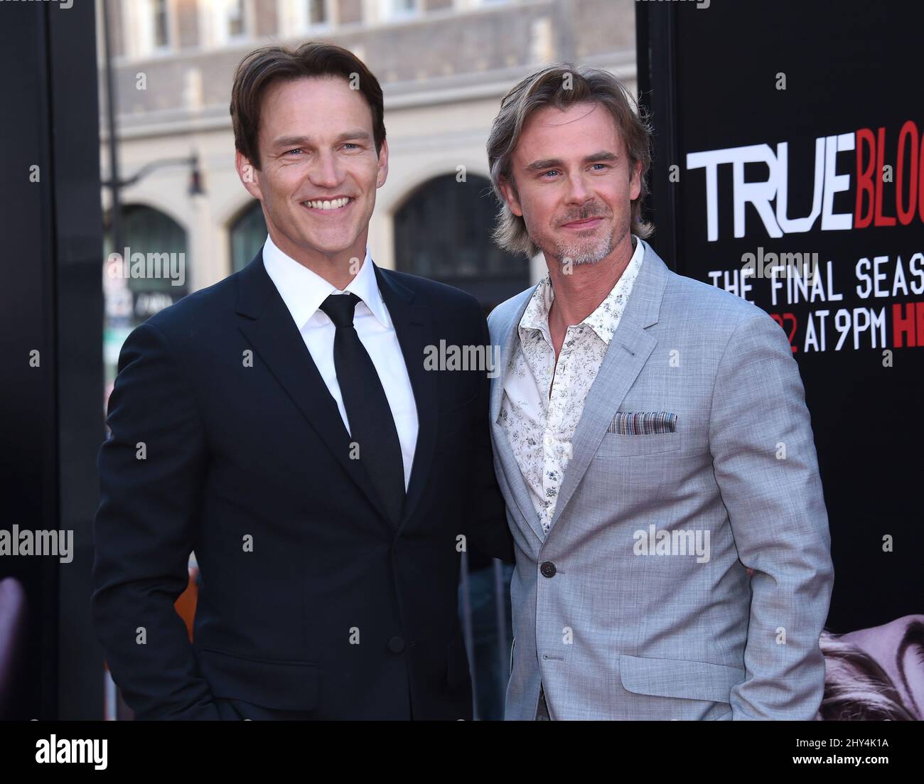 Stephen Moyer & Sam Trammell attending the premiere for the seventh and final season of HBO's ...