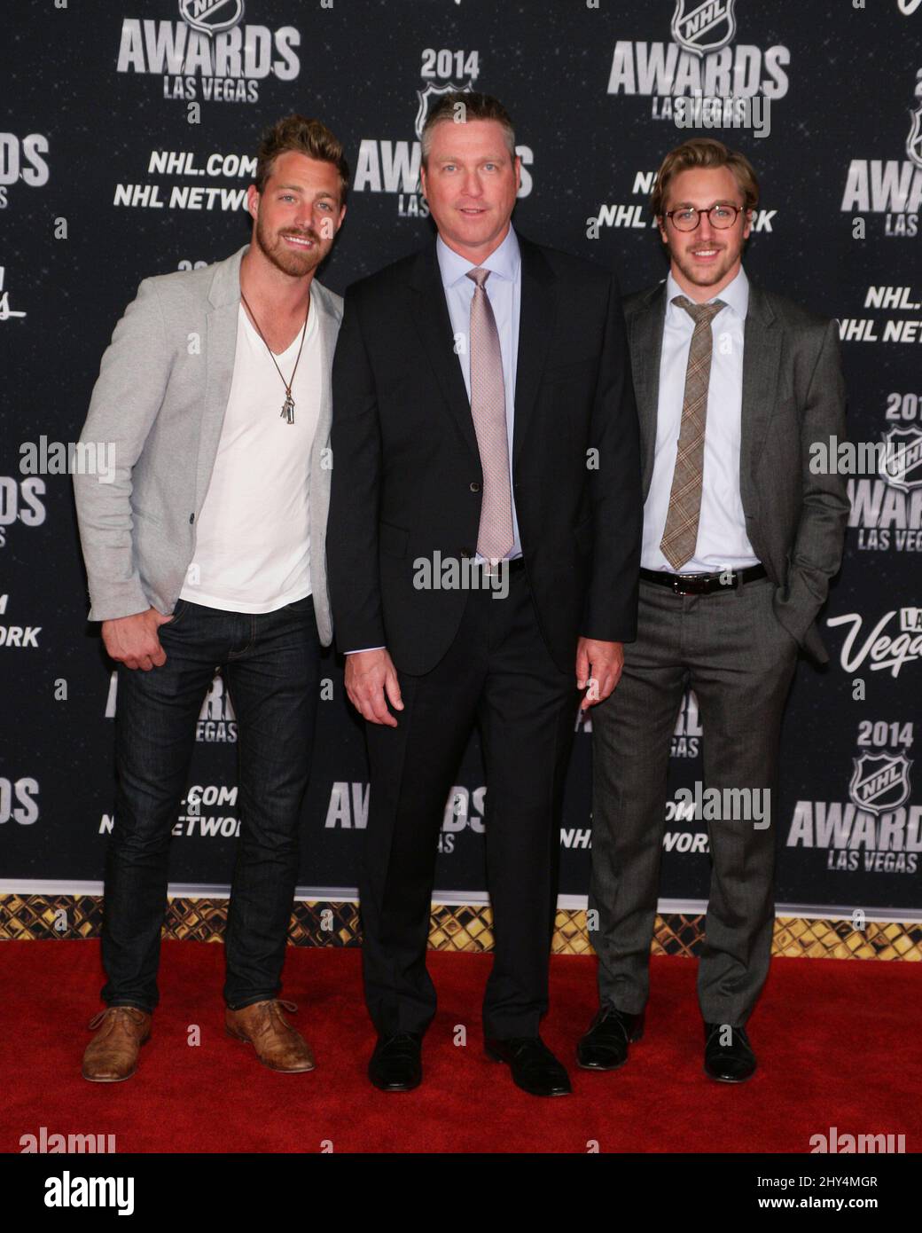 Jonathan Roy, Patrick Roy, Frederick Roy attends the 2014 NHL Awards at ...