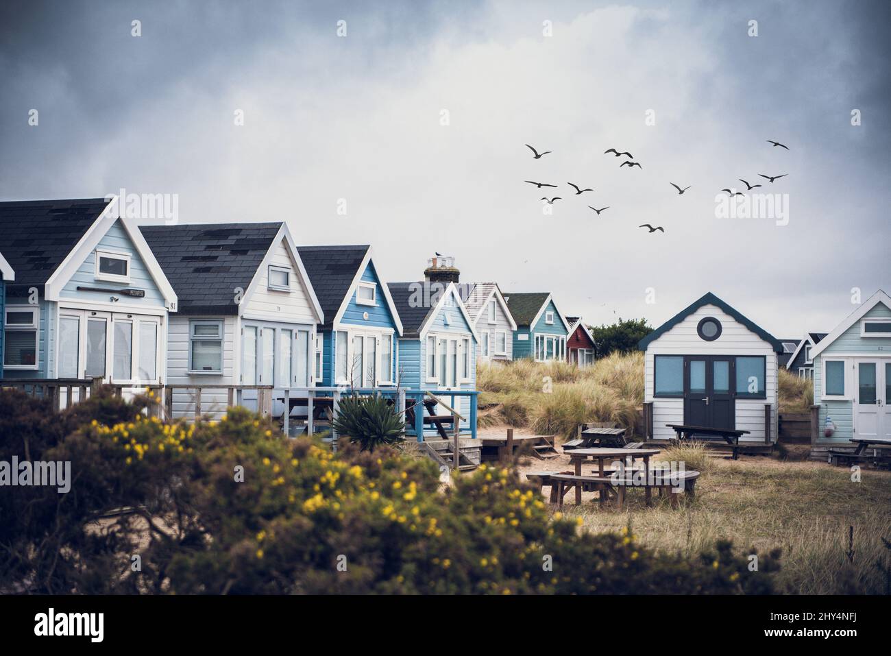 Small wooden houses side by side Stock Photo - Alamy