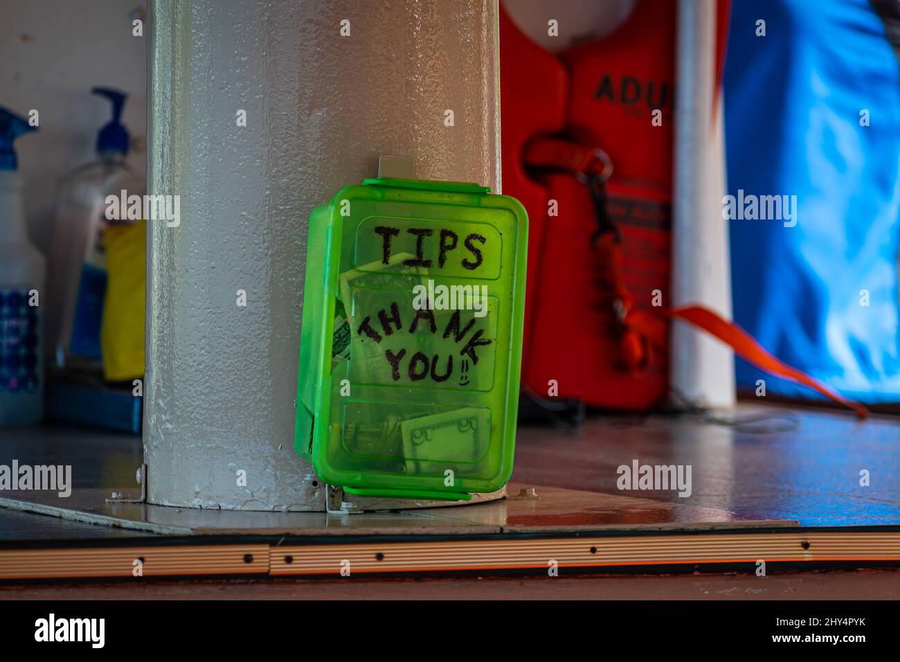 Photo of a tips plastic box Stock Photo - Alamy