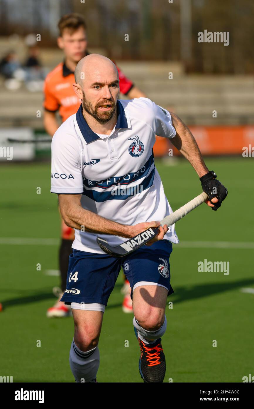 EINDHOVEN, 13-03-2022, HC Oranje-Rood, Tulp Hockey Hoofdklasse Heren ...