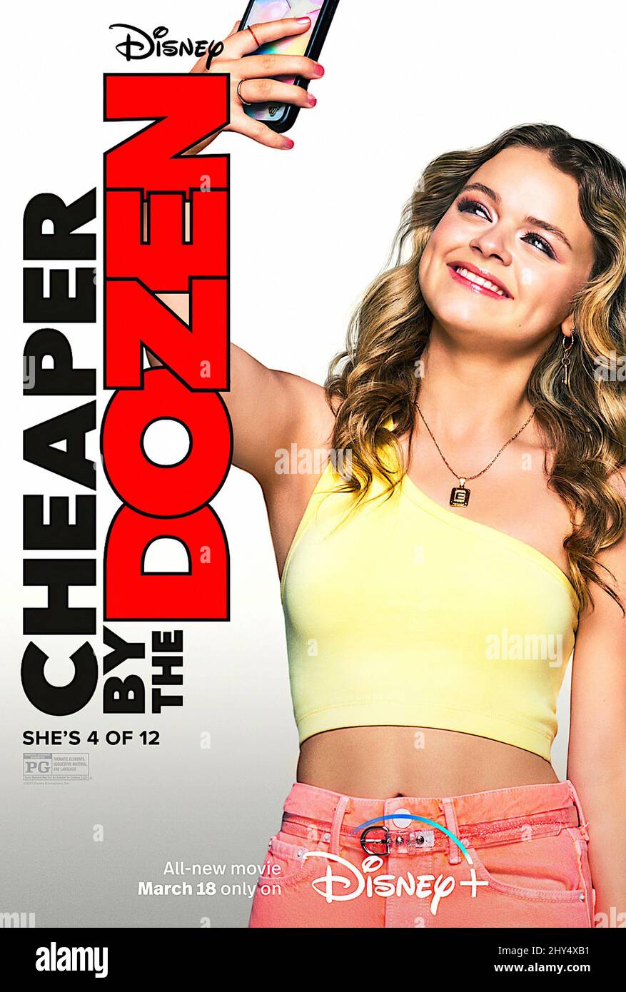 CHEAPER BY THE DOZEN, US character poster, Kylie Rogers, 2022. © 20th ...