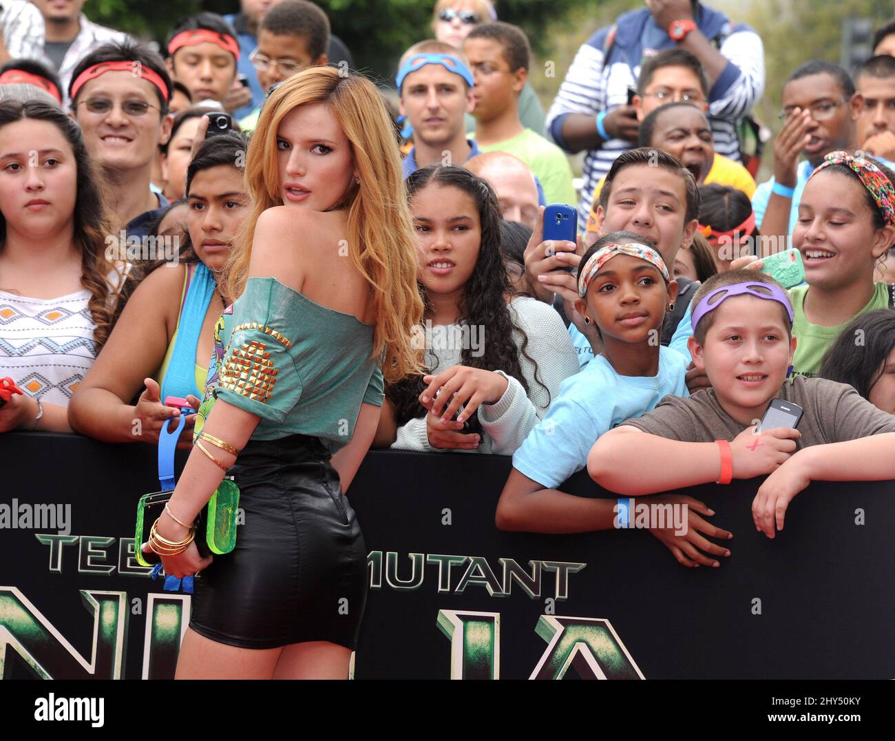 Bella Thorne attending the "Teenage Mutant Ninja Turtles" Los Angeles ...