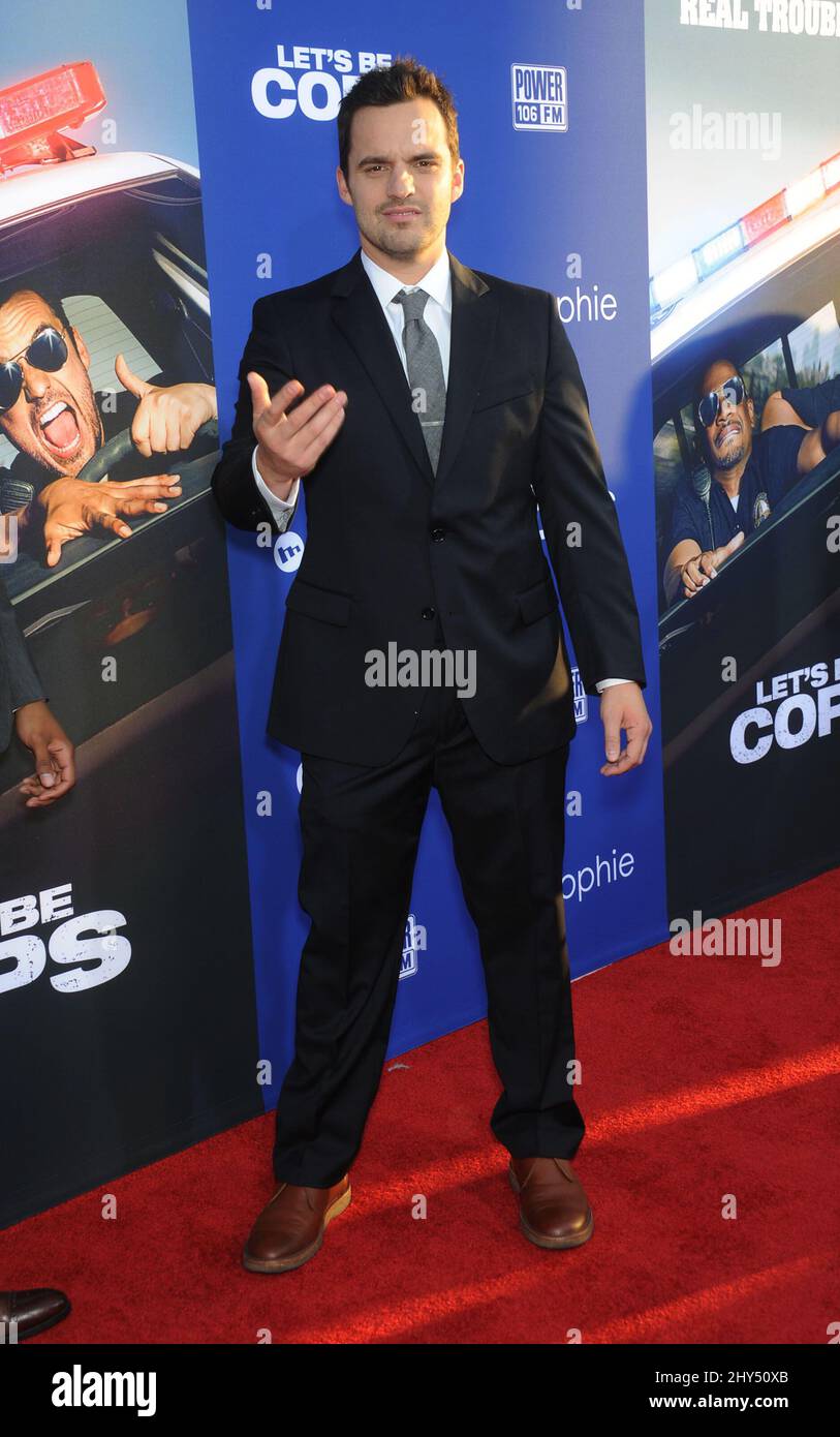 Jake Johnson attending the "Let's Be Cops" premiere held at the ...
