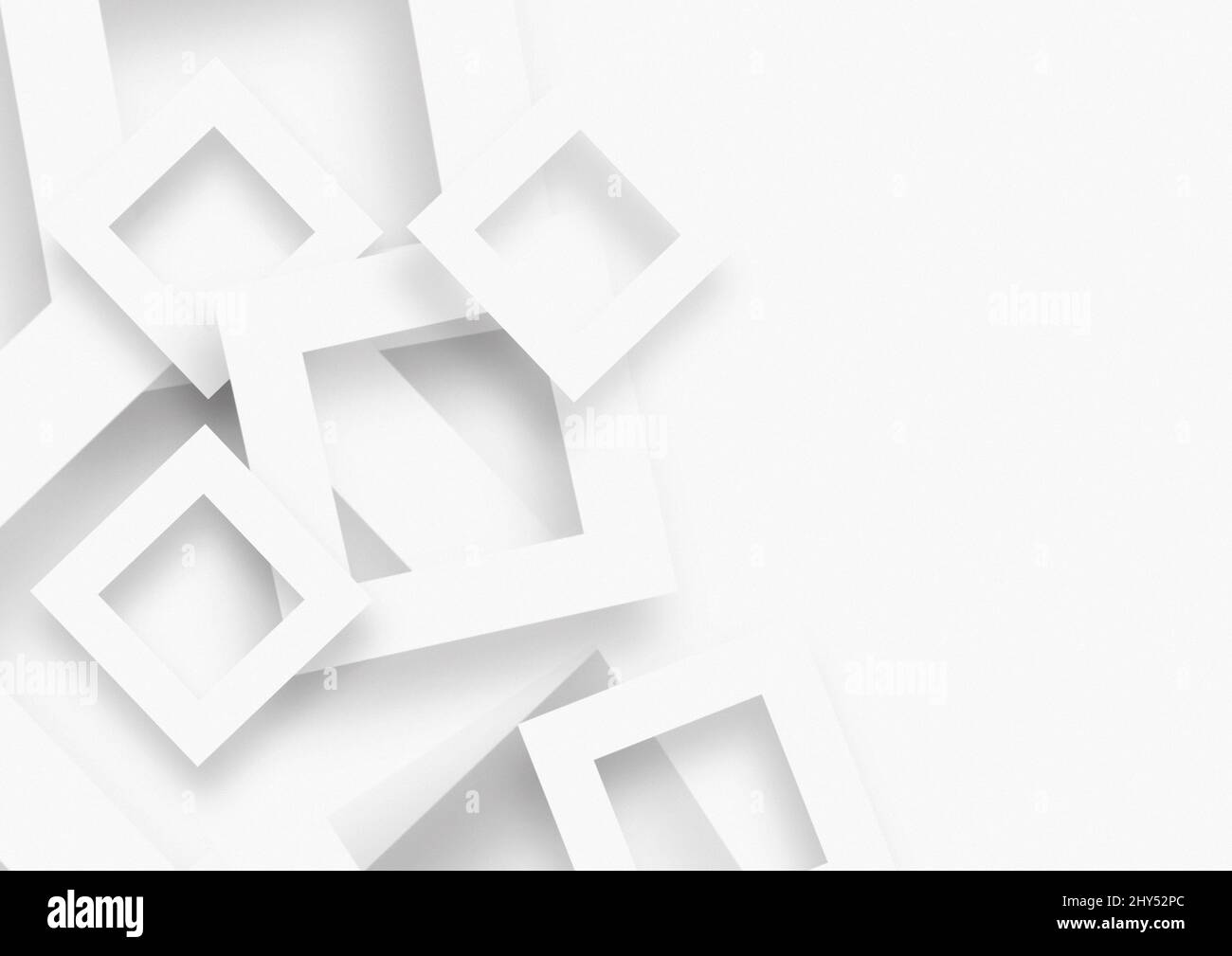 Abstract white geometric squares on isolated white background Stock ...
