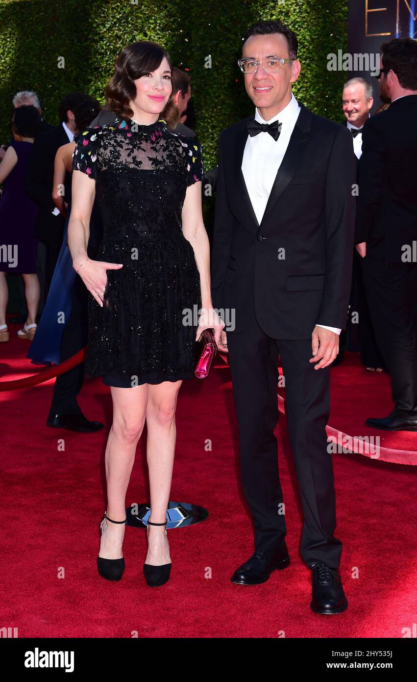 Carrie Brownstein and Fred Armisen attending 2014 Creative Arts Emmy ...