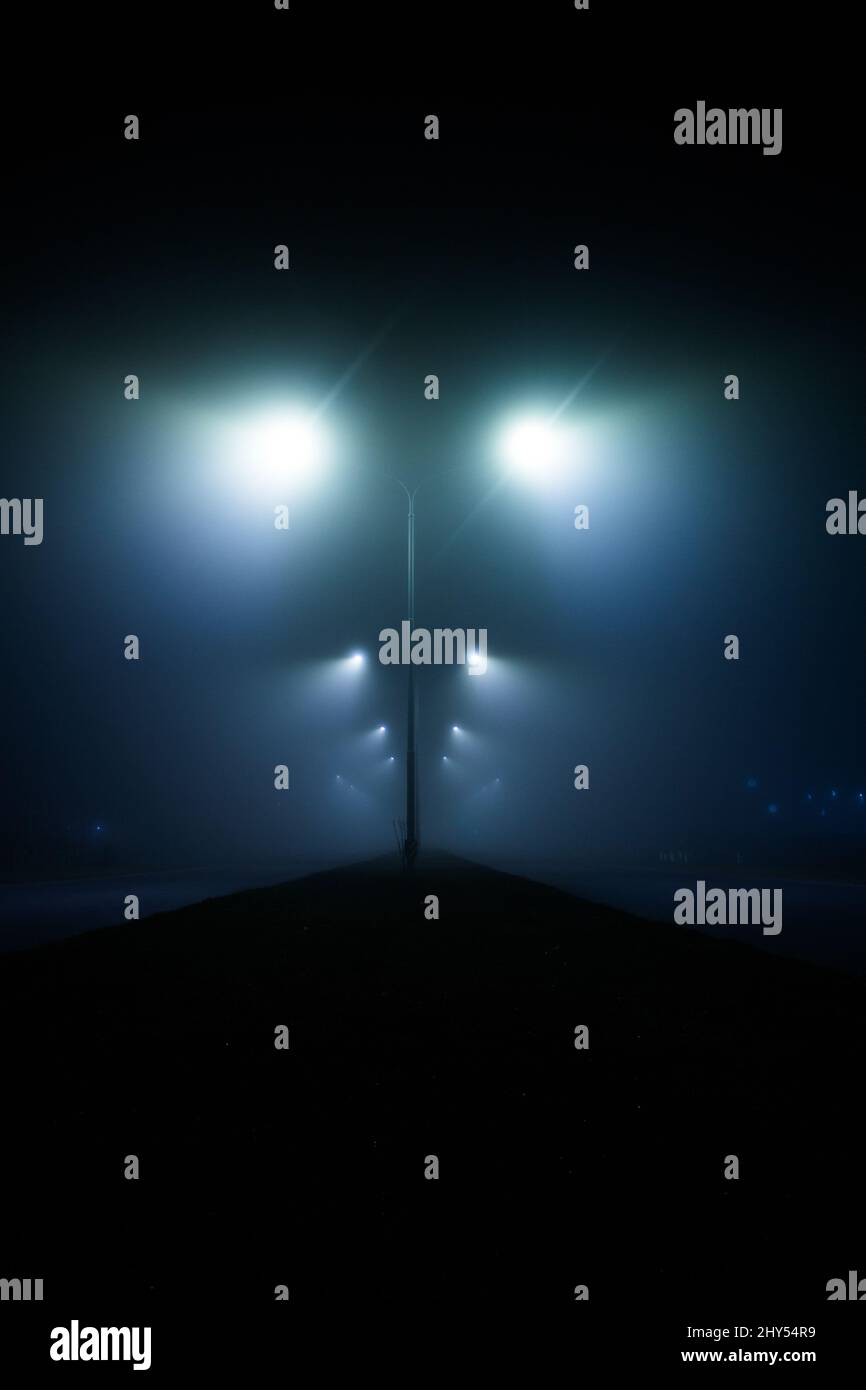 Beautiful view of street lights at night Stock Photo - Alamy
