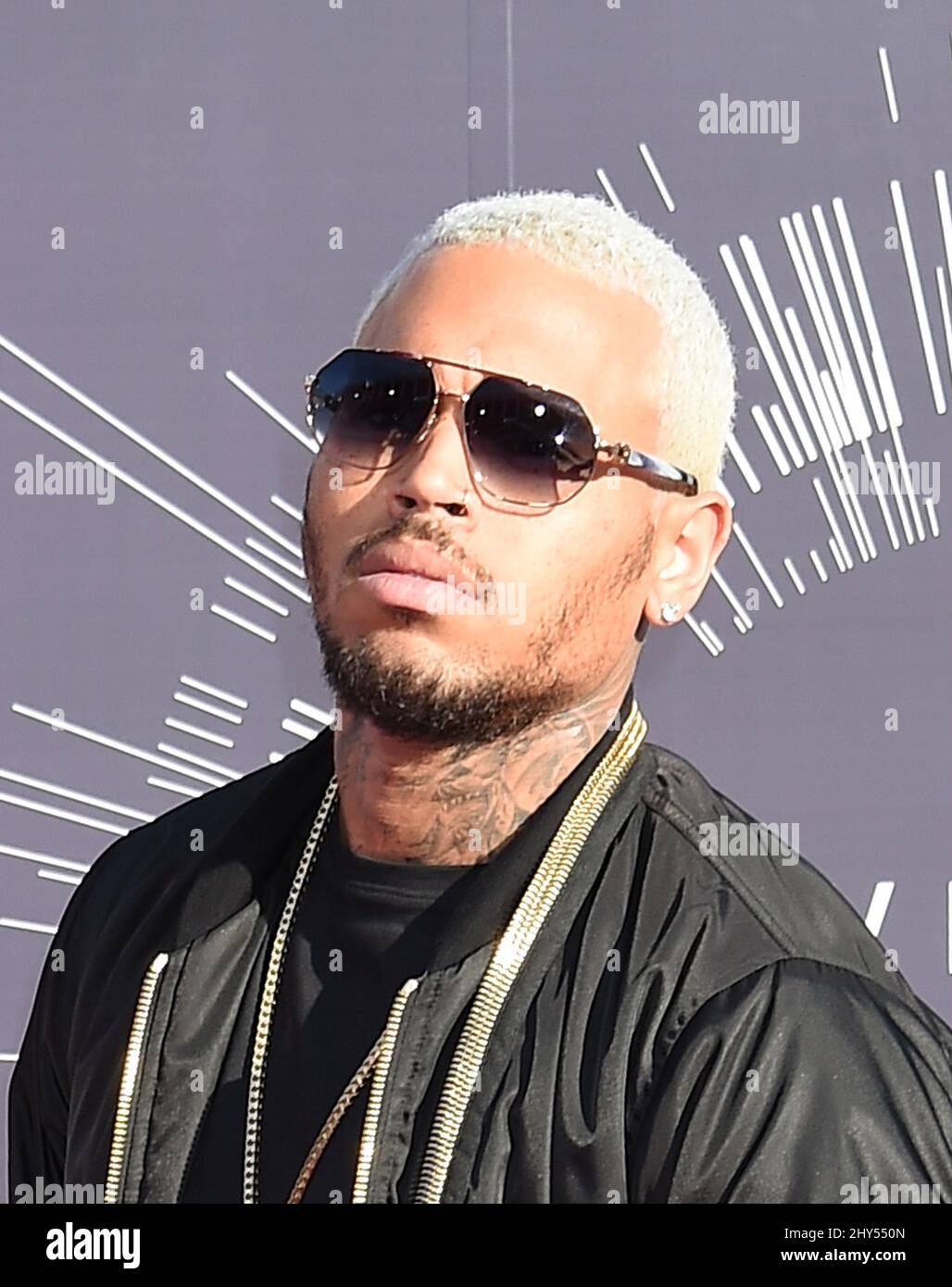Chris Brown arriving at the 2014 MTV Video Music Awards held at The ...
