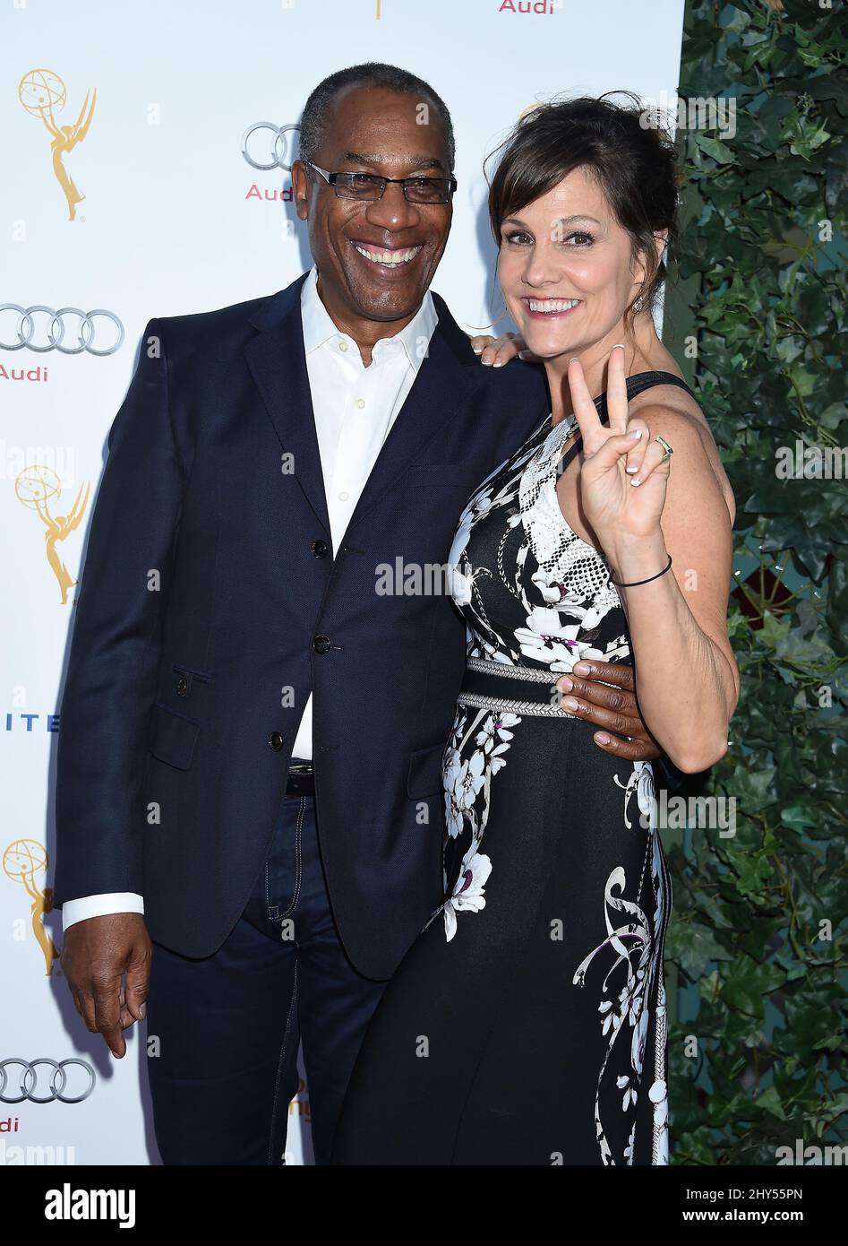 Joe Morton & Nora Chavooshian attending the 66th Emmy Awards Performers ...