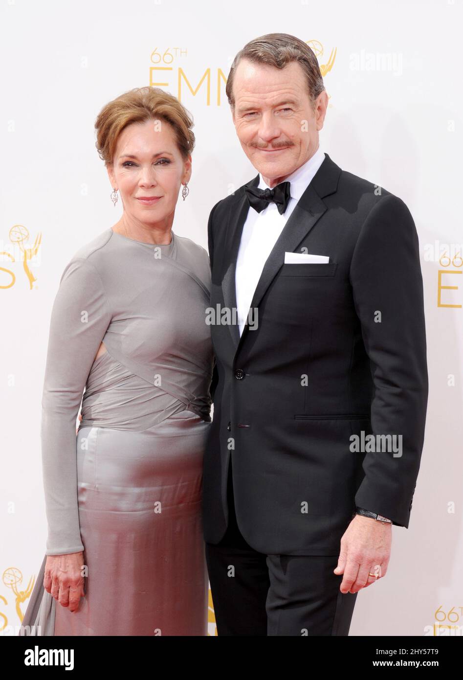 Bryan Cranston and Robin Dearden arriving at the 66th Primetime Emmy ...