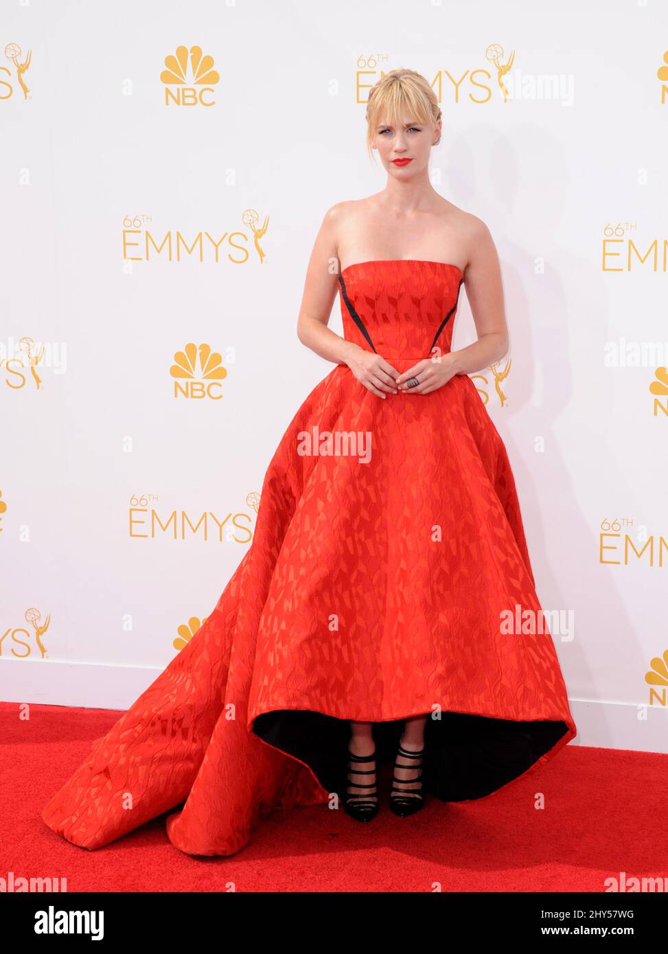 January Jones arriving at the 66th Primetime Emmy Awards held at the ...