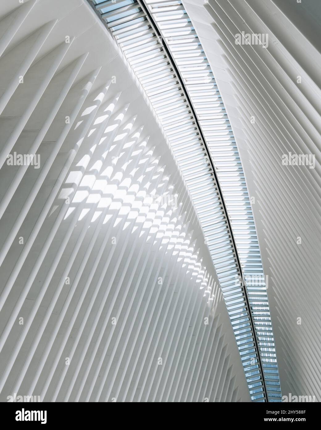 Low angle view of the ceiling of a modern bridge in new york Stock ...