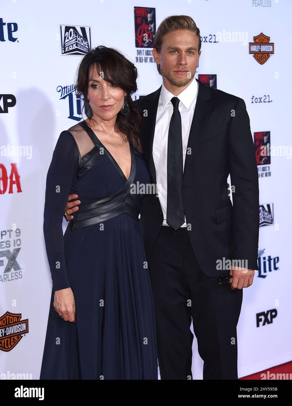 Katey Segal & Charlie Hunnam attending FX's Sons of Anarchy Premiere held at the TCL Chinese ...