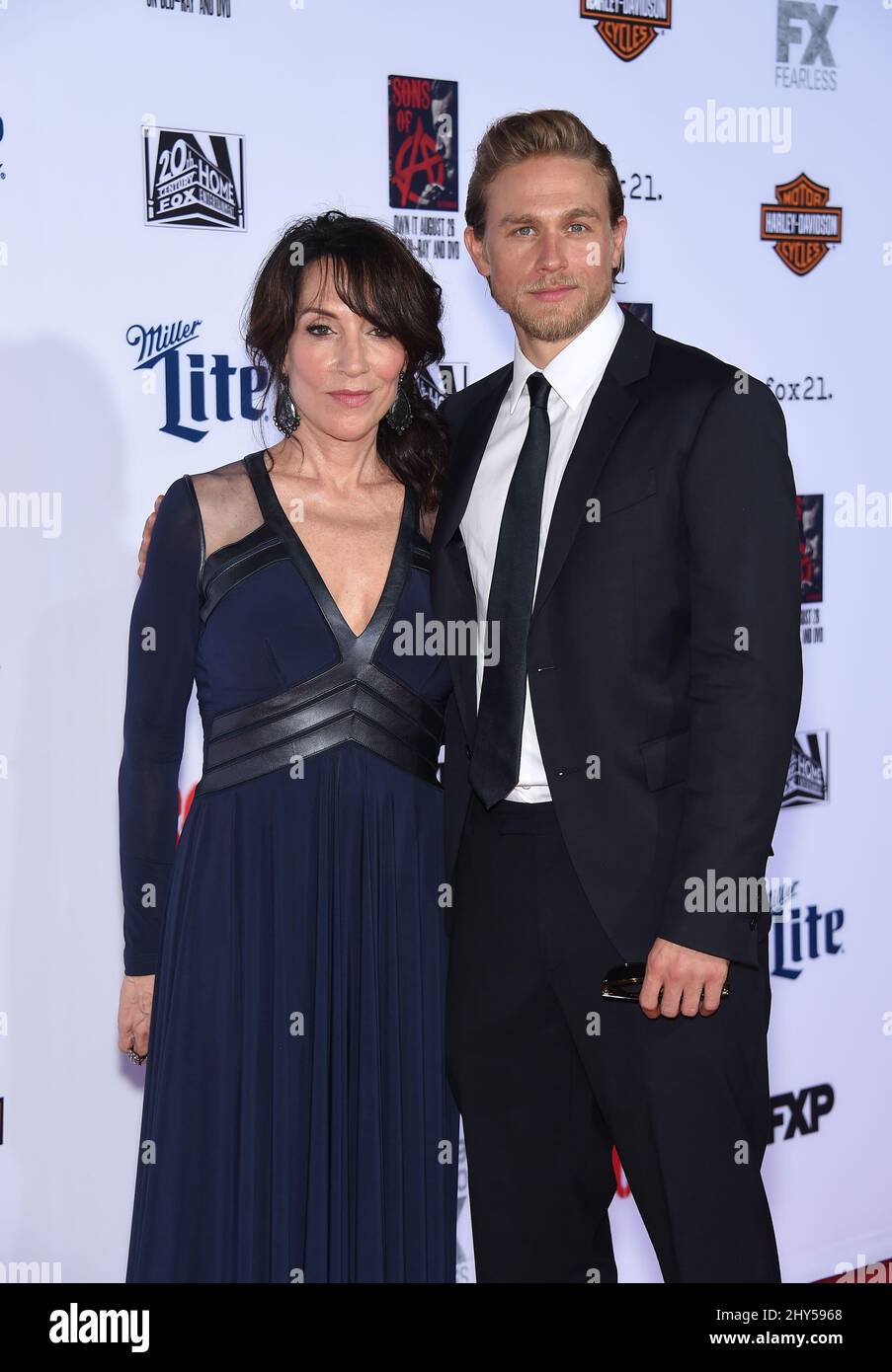Katey Sagal and Charlie Hunnam attending FX's Sons of Anarchy Premiere held at the TCL Chinese ...