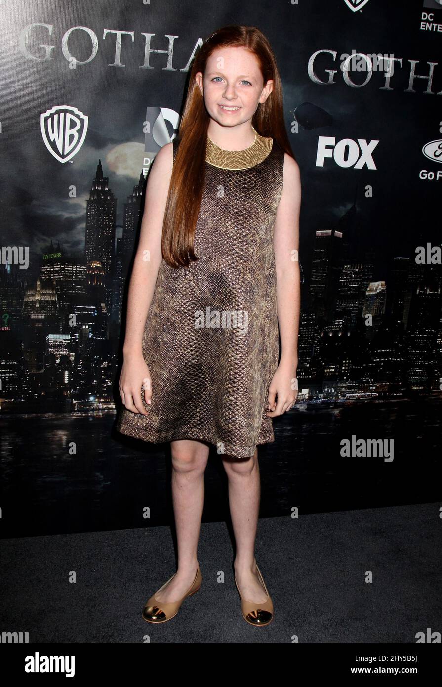 Clare Foley attending the series premiere of 'Gotham' in New York City ...