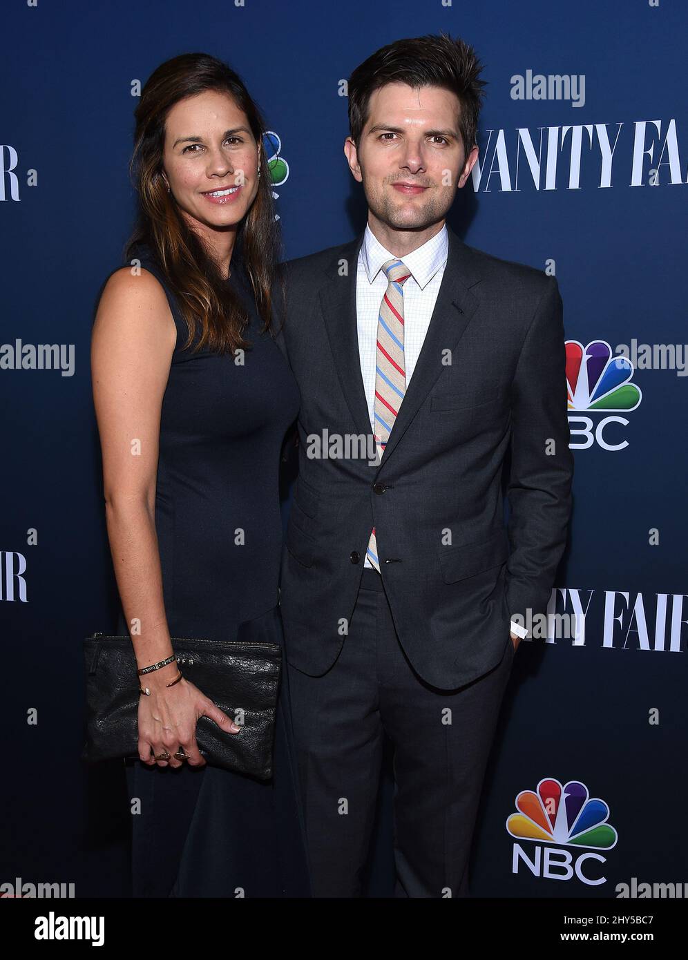 Adam Scott & Naomi Scott attending the NBC Vanity Fair 2014-2015 TV ...