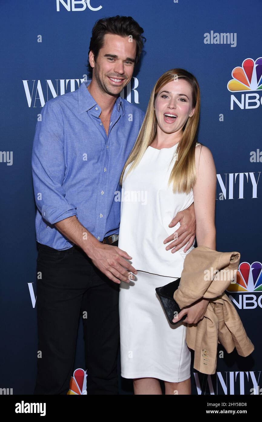 David Walton & Majandra Delfino attending the NBC Vanity Fair 2014-2015 ...