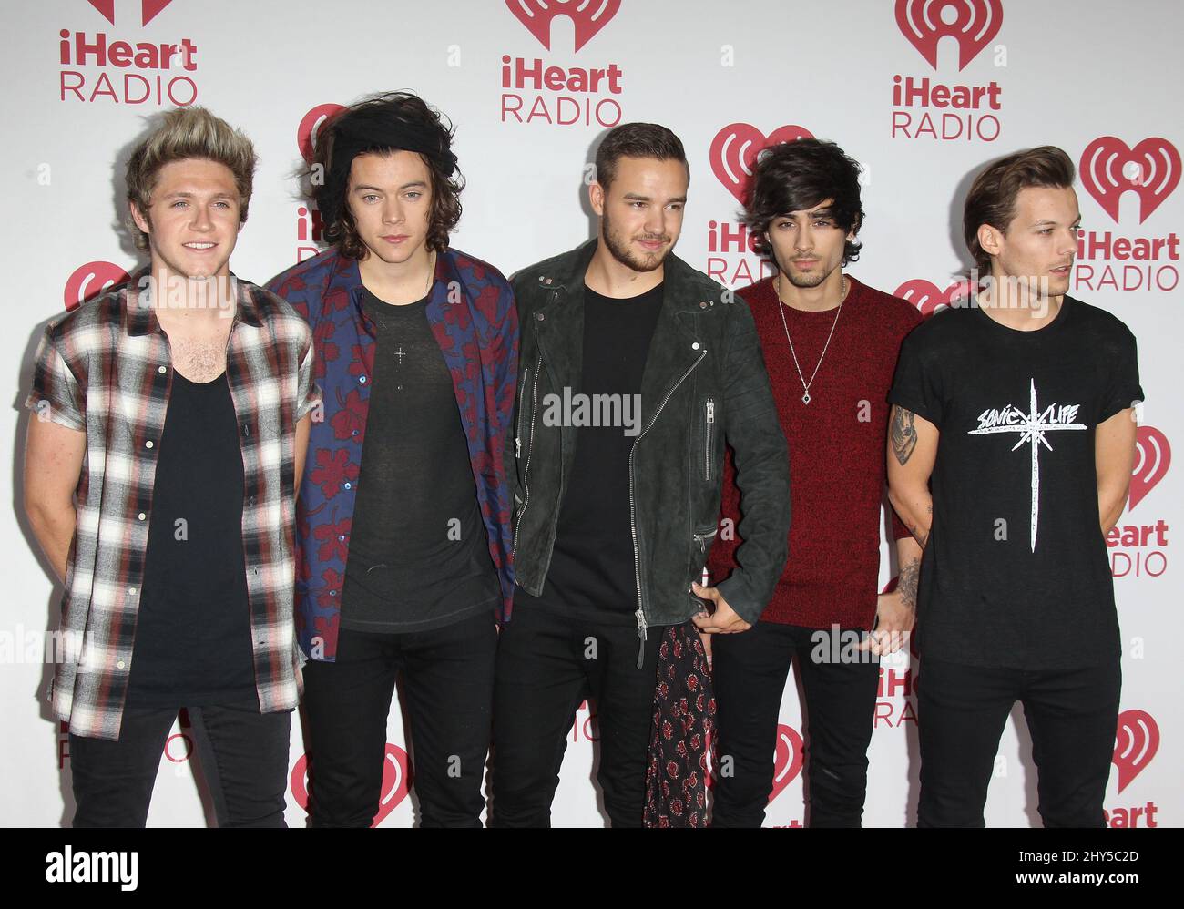 One Direction arriving for Day 2 of the IHeartRadio Music Festival at ...