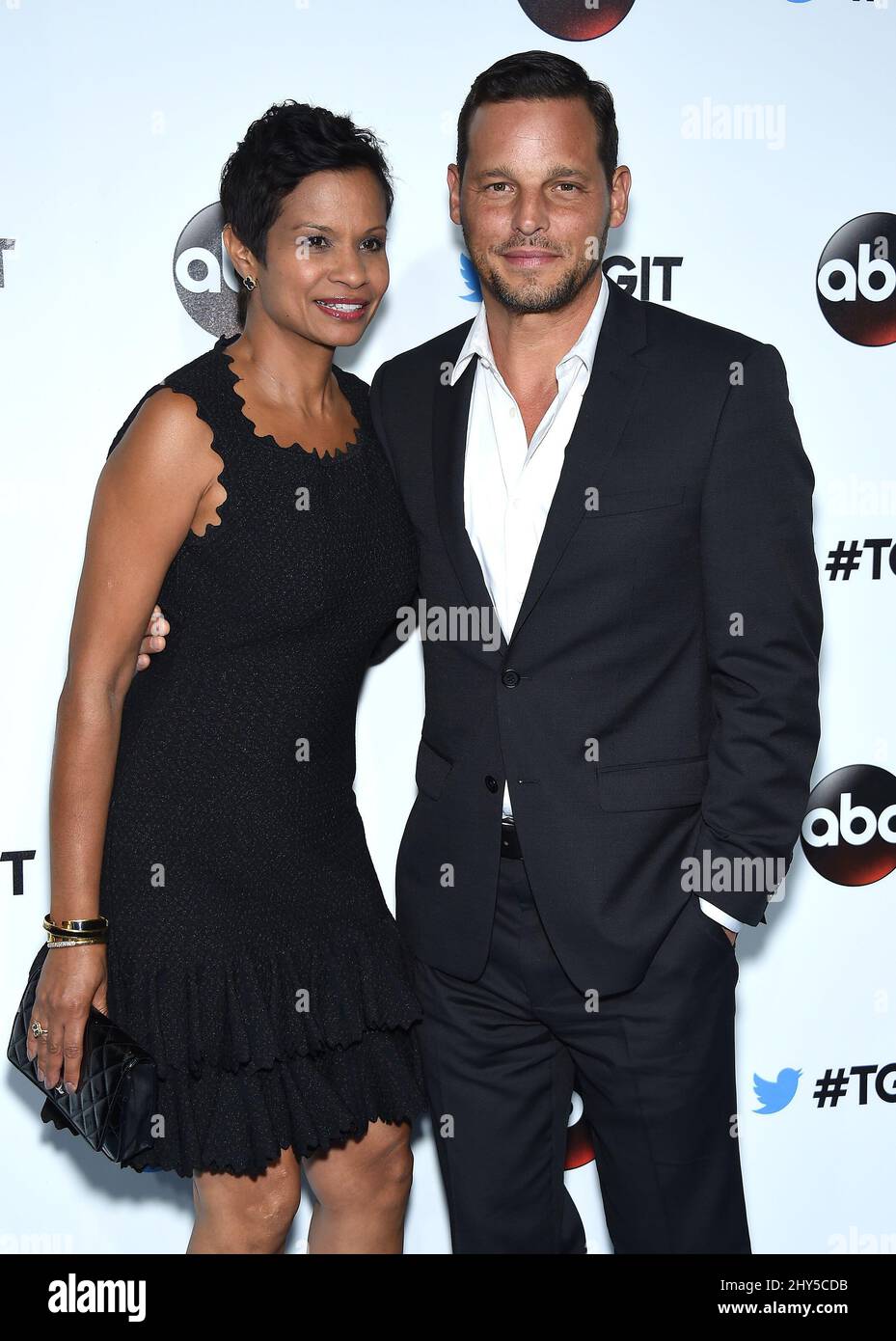 Justin Chambers & Keisha Chambers arriving for the TGIT Premiere Event of ABC's Grey's Anatomy ...