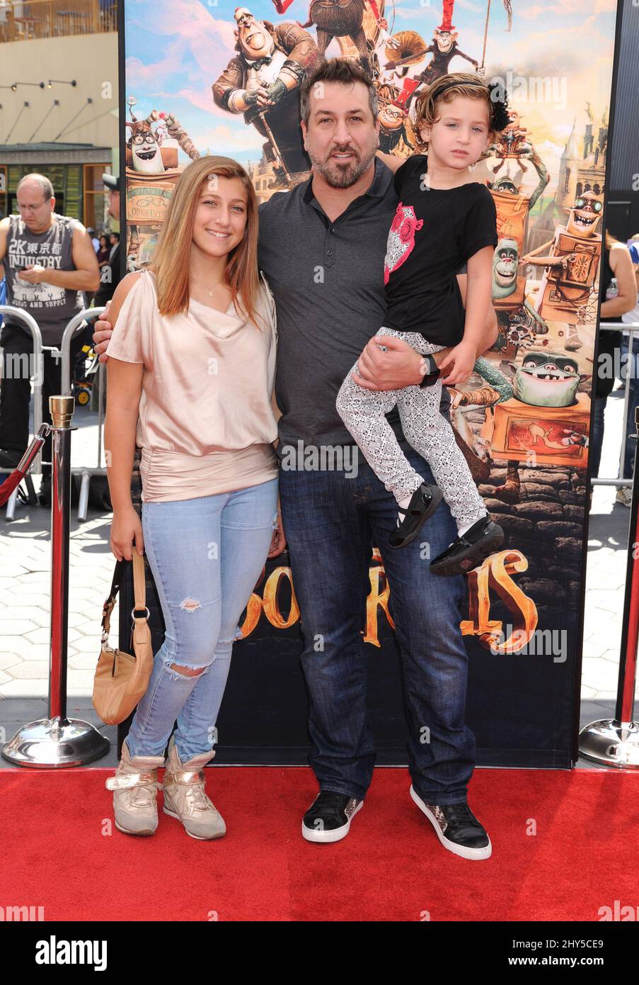 Joey Fatone, Kloey Fatone and Briahna Fatone arriving for The Boxtrolls ...