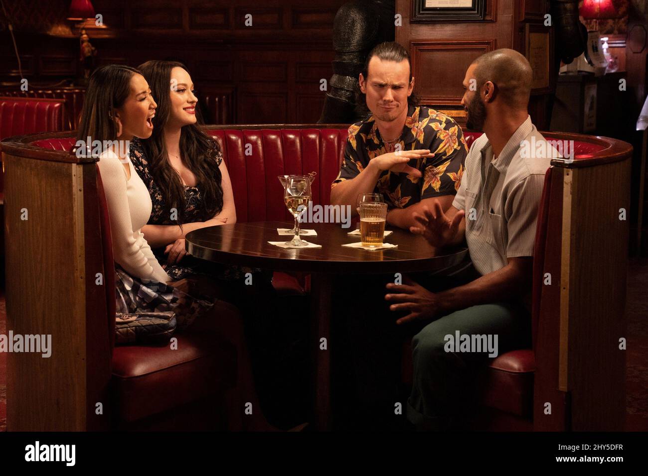 DOLLFACE, from left: Brenda Song, Kat Dennings, Luke Cook, Nathan Owens ...