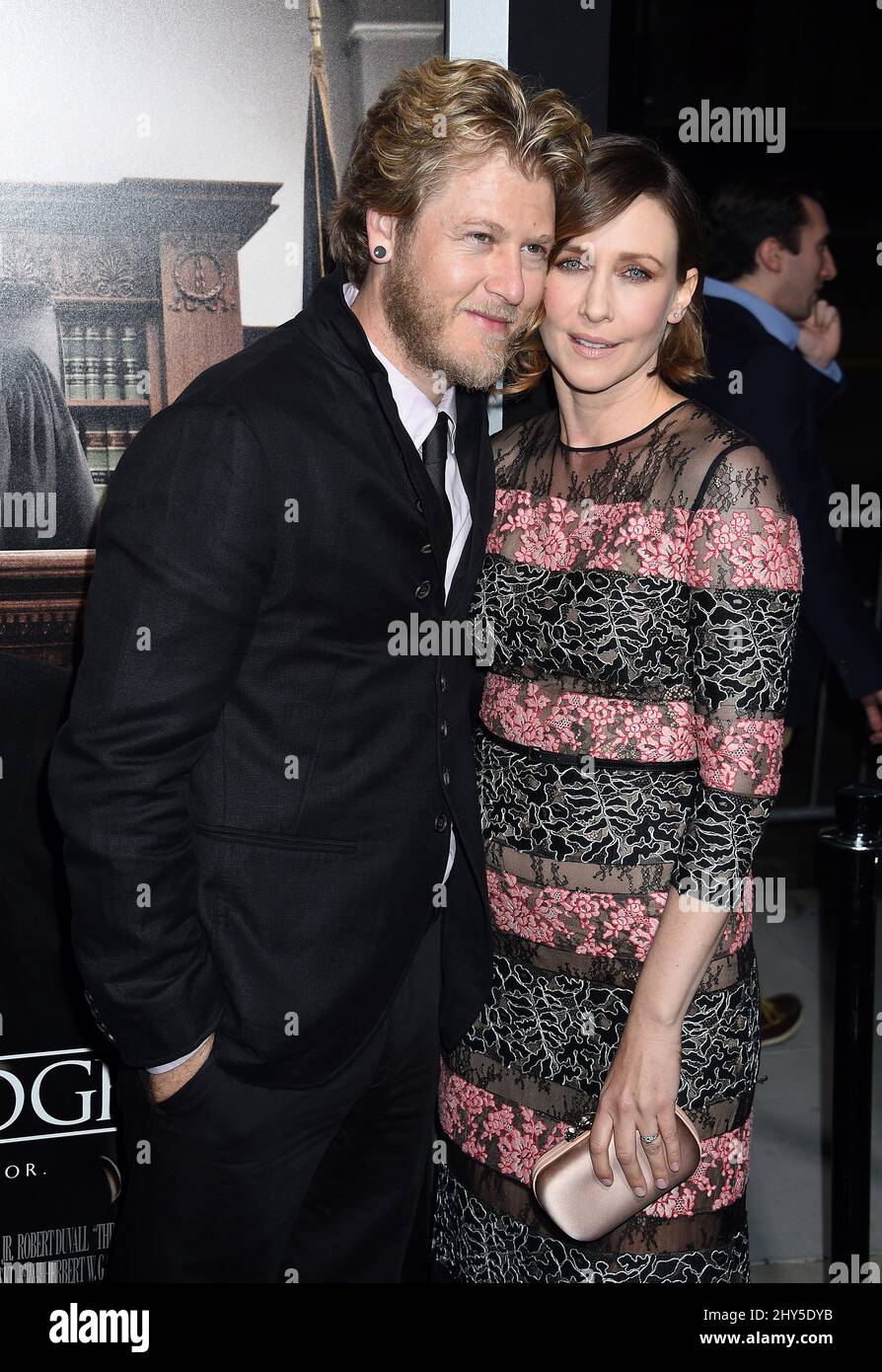 Vera Farmiga and Renn Hawkey attending "The Judge" Los Angeles Premiere ...