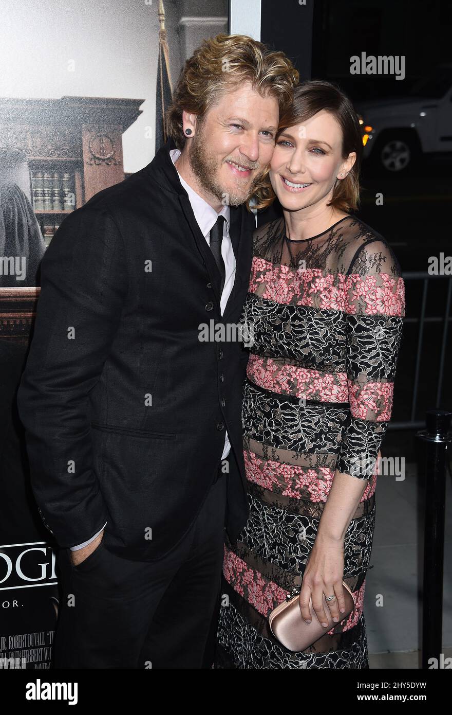 Vera Farmiga and Renn Hawkey attending "The Judge" Los Angeles Premiere ...