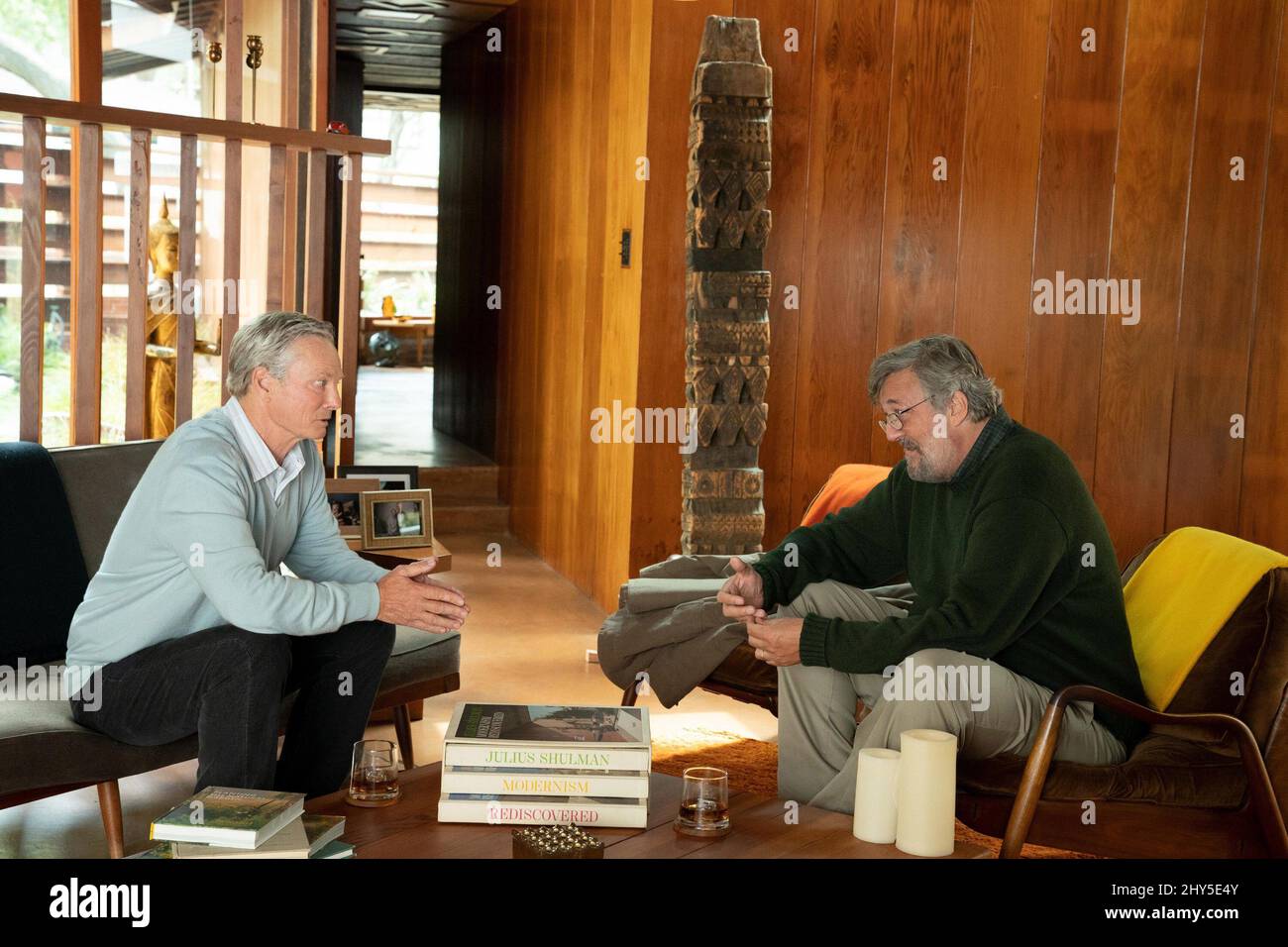THE DROPOUT, from left: Bill Irwin as Channing Robertson, Stephen Fry ...