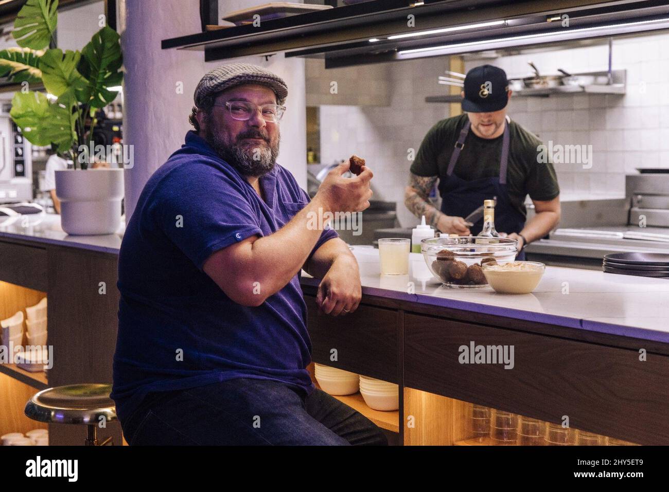 FAST FOODIES, from left: Bobby Moynihan, chef Jeremy Ford, Bobby ...