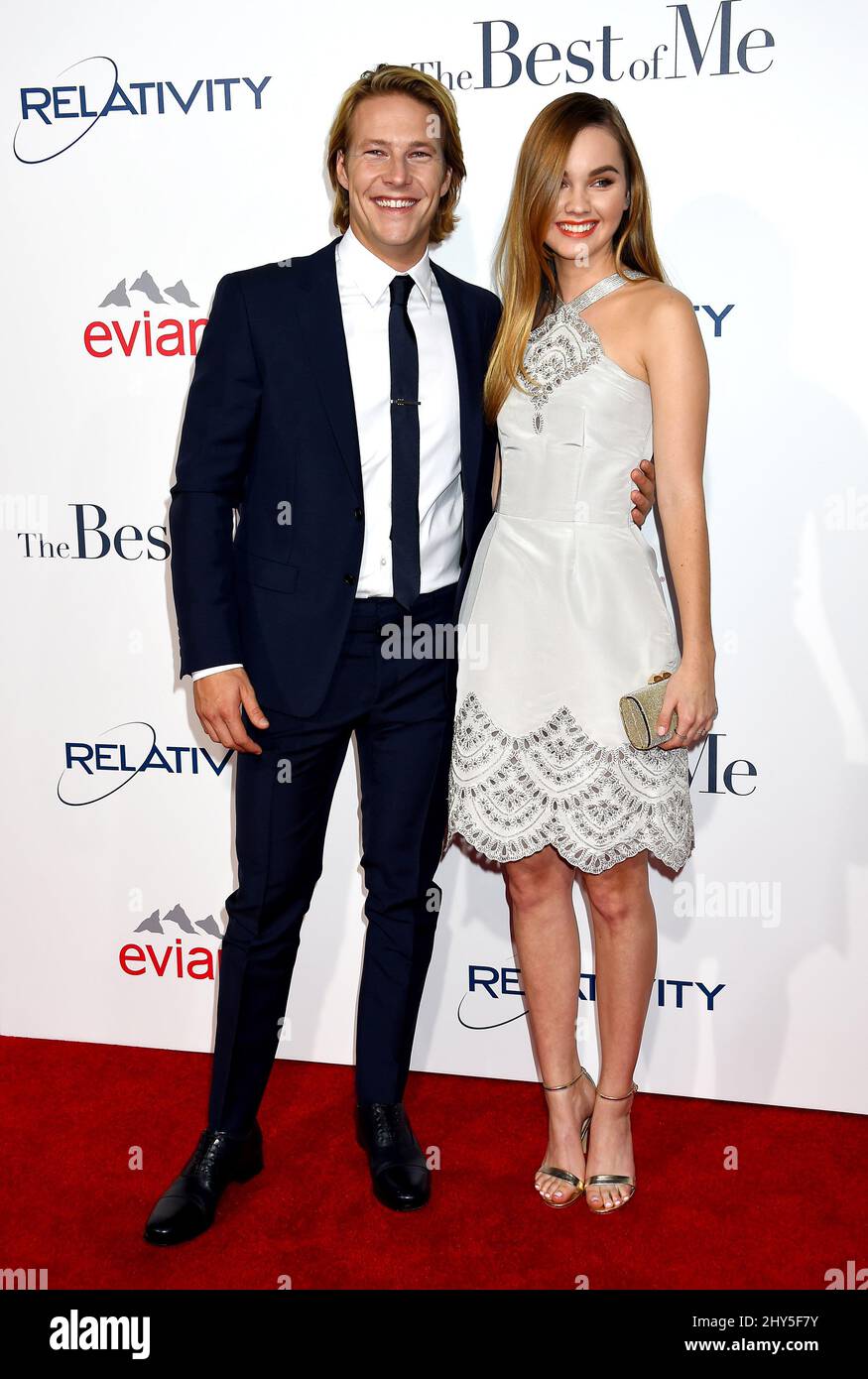 Luke Bracey and Liana Liberato attends the "The Best Of Me" World ...
