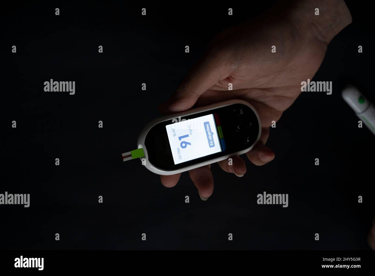 Diabetes finger glucose meter hi-res stock photography and images - Alamy