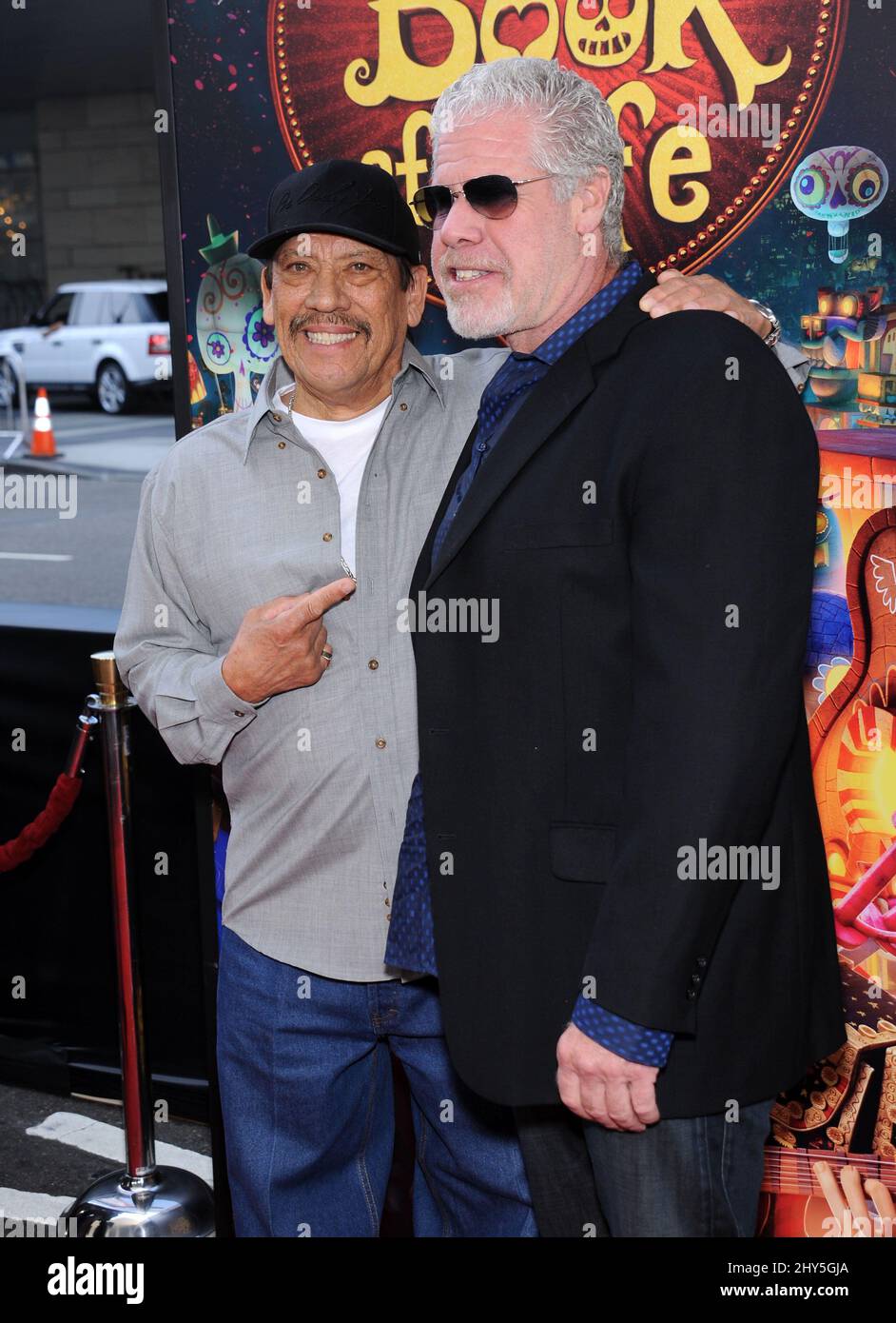 Danny Trejo & Ron Perlman arriving for The Book of Life premiere held ...