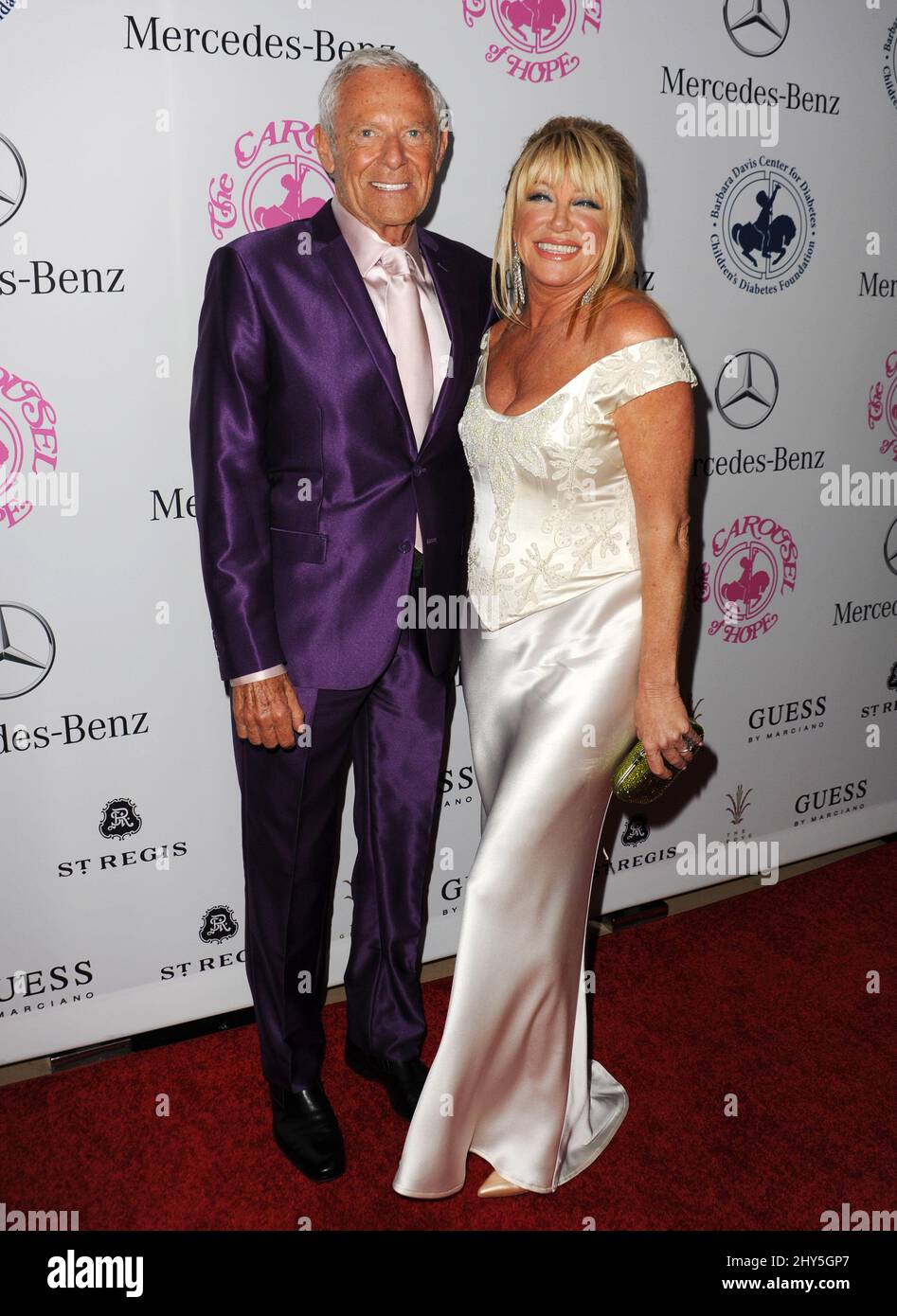 Suzanne Somers, Alan Hamel arriving for the Carousel Of Hope Ball held ...