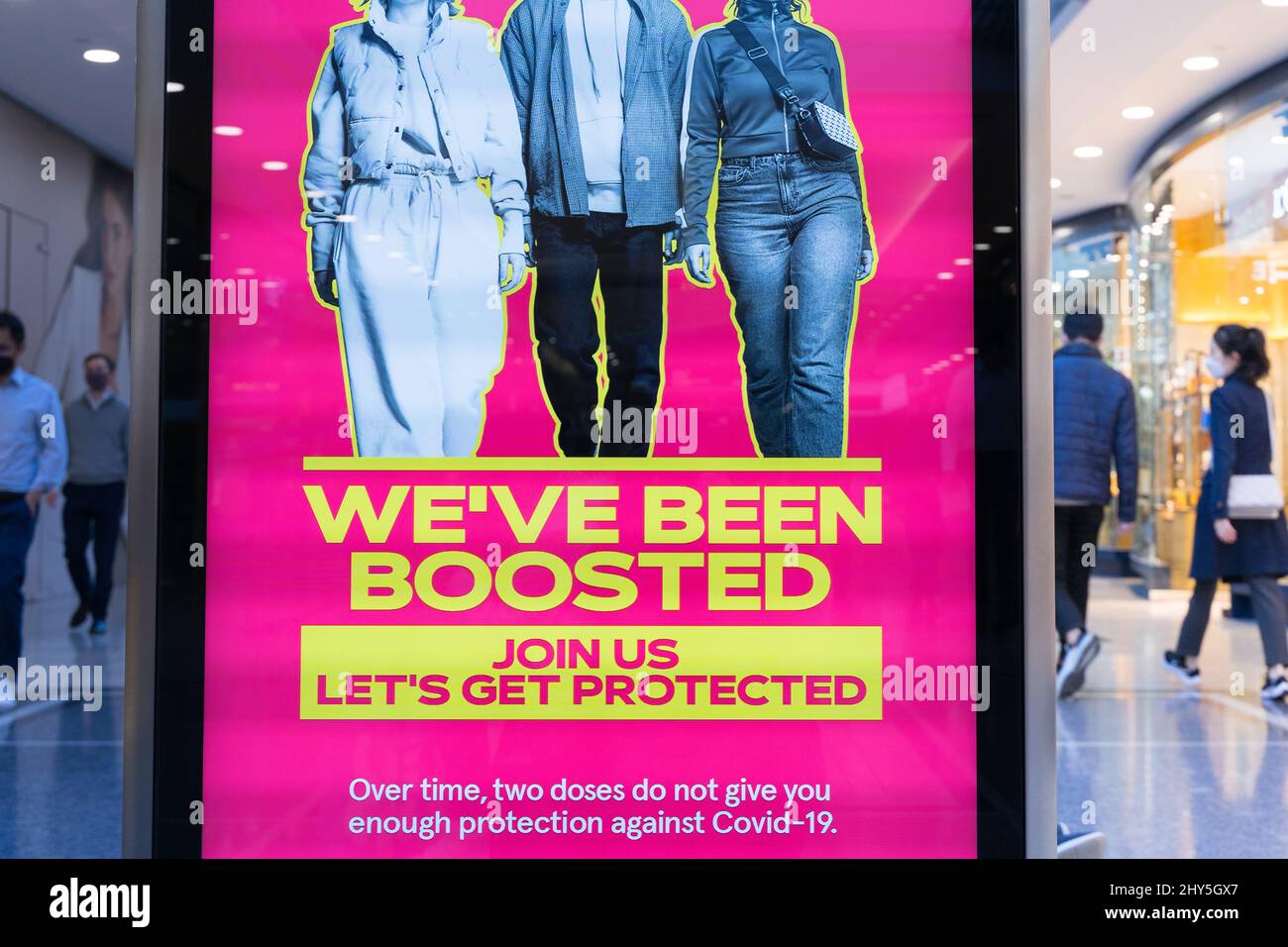 NHS and HMS government's "We've been boosted" digital poster publicised ...